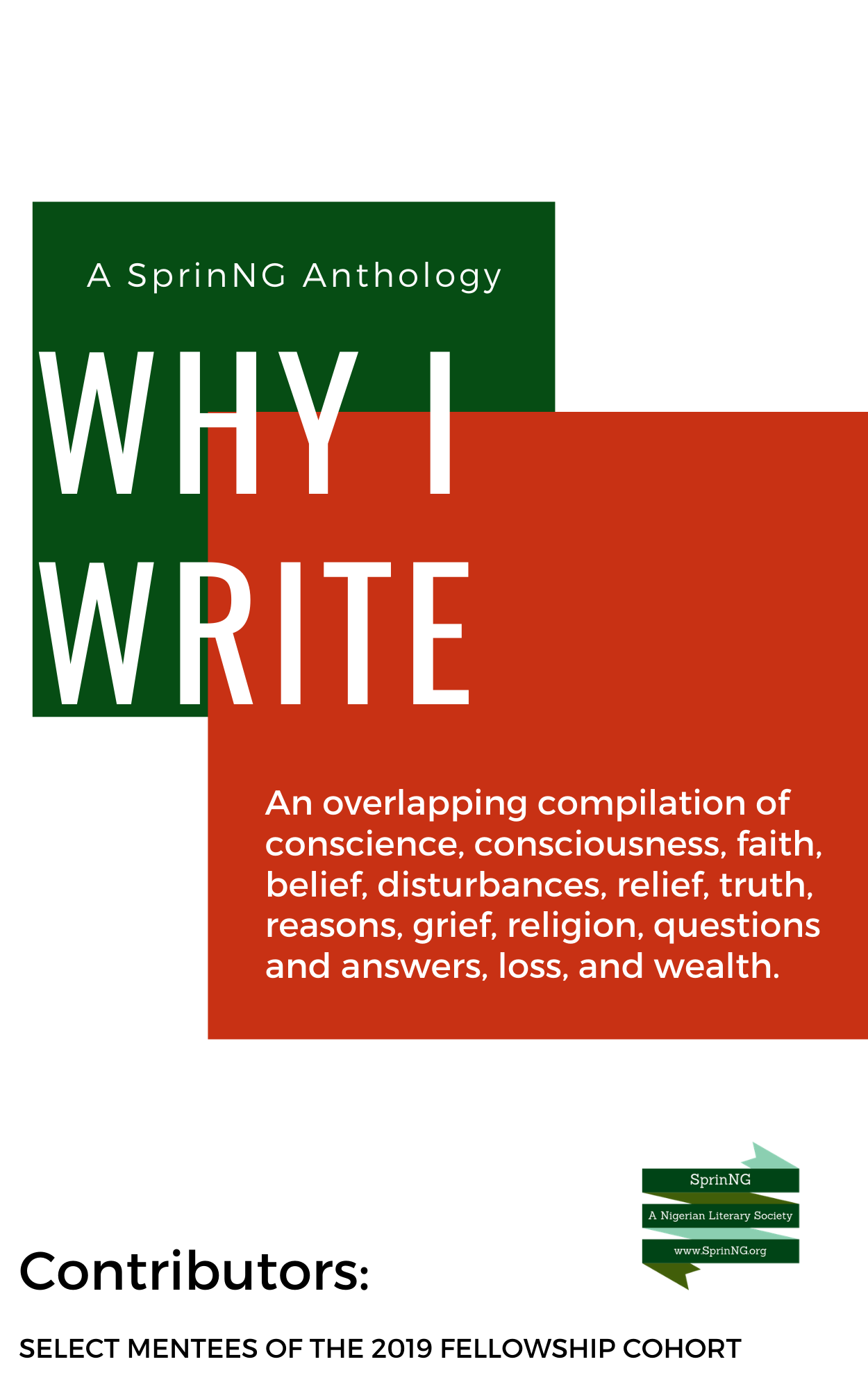 WHY I WRITE – A SPRINNG ANTHOLOGY – Words Rhymes & Rhythm